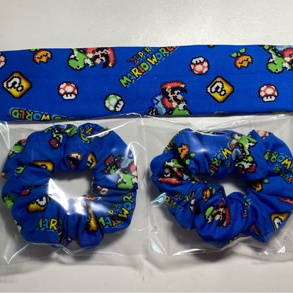 Nintendo | Accessories | Super Mario Headband And Scunchies 2x | Poshmark